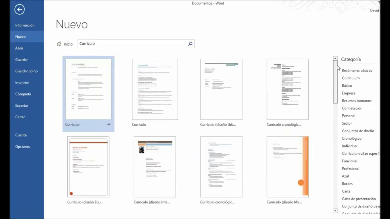 Cómo crear un curriculum vitae para rellenar en Word